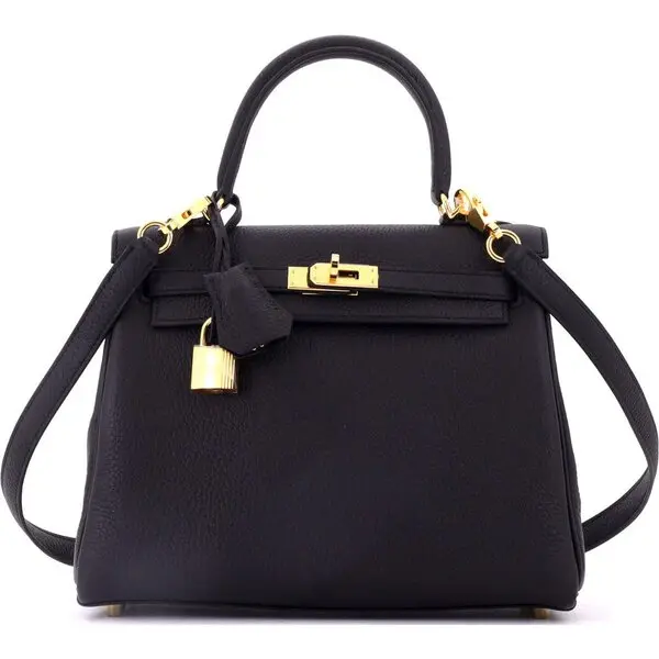 Hermès Kelly Handbag Black Togo With Gold Hardware 25 - Noir