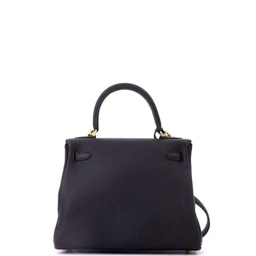 Hermès Kelly Handbag Black Togo With Gold Hardware 25 - Noir