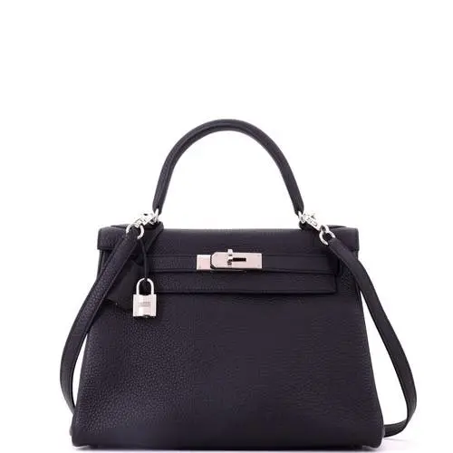 Hermès Kelly Handbag Togo With Palladium Hardware 28 - Black