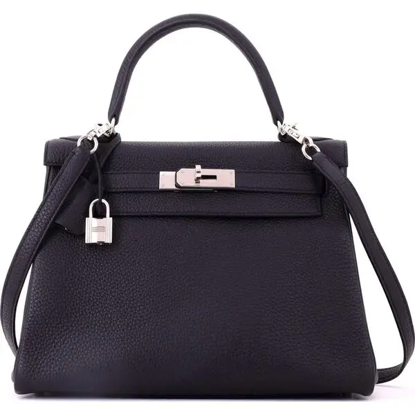 Hermès Kelly Handbag Black Togo With Palladium Hardware 28 - Noir