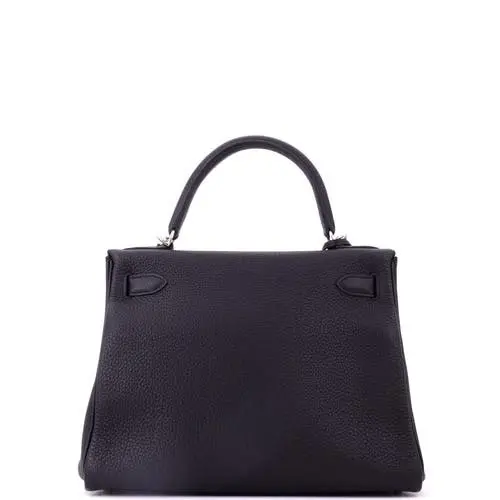Hermès Kelly Handbag Black Togo With Palladium Hardware 28 - Noir