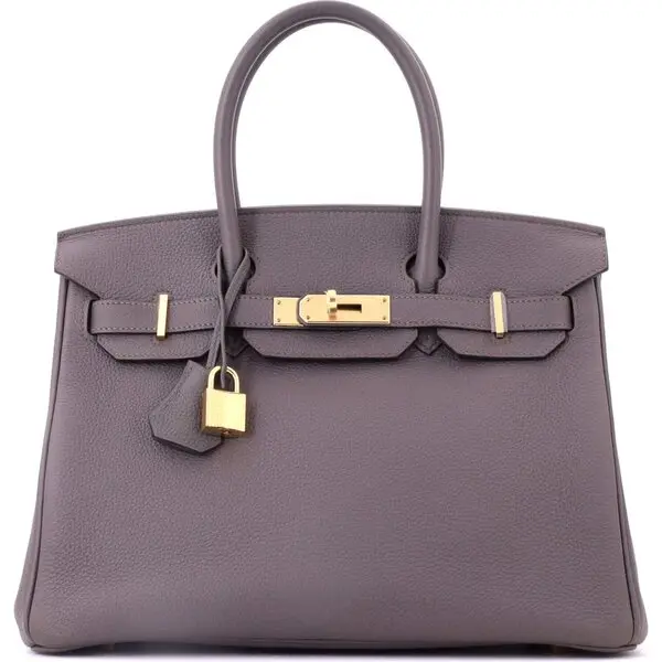Hermès Birkin Handbag Grey Togo With Gold Hardware 30 - Etain