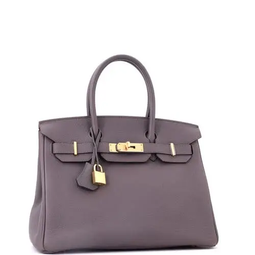 Hermès Birkin Handbag Grey Togo With Gold Hardware 30 - Etain