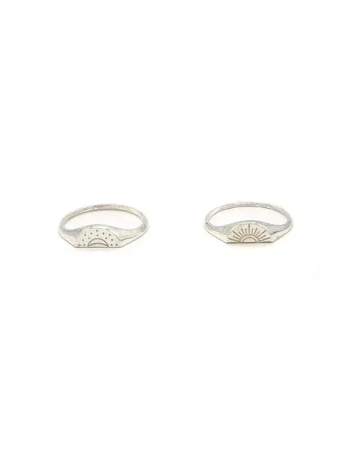 FAIR ANITA Soleil Moon Sterling Ring Set - Silver - 9