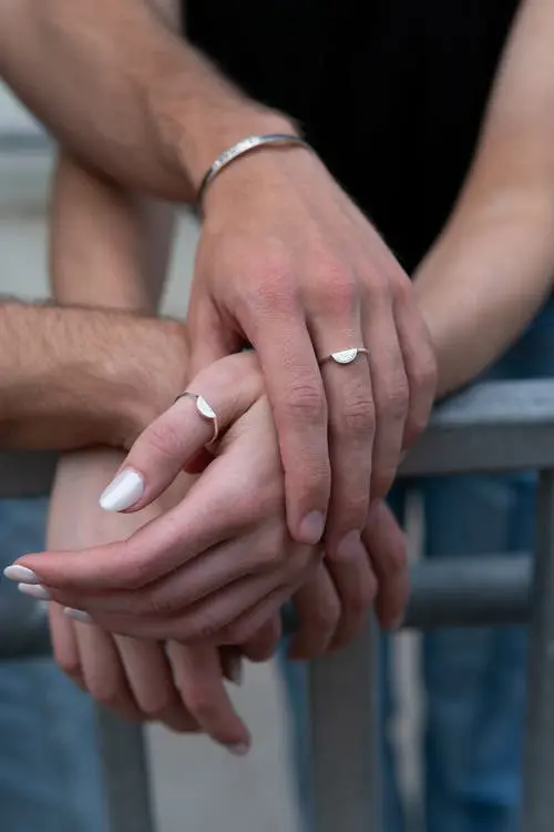 FAIR ANITA Soleil Moon Sterling Ring Set