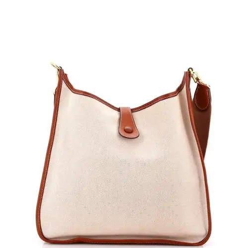 Hermès Evelyne Bag Gen I Toile And Leather Pm - Ecru