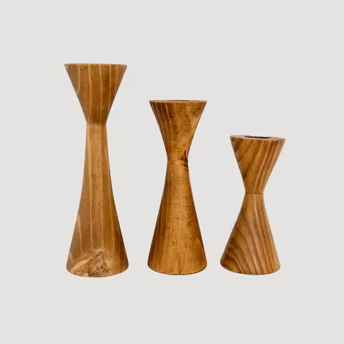 KANJU INTERIORS Geo Tealight Wooden Candle Holder