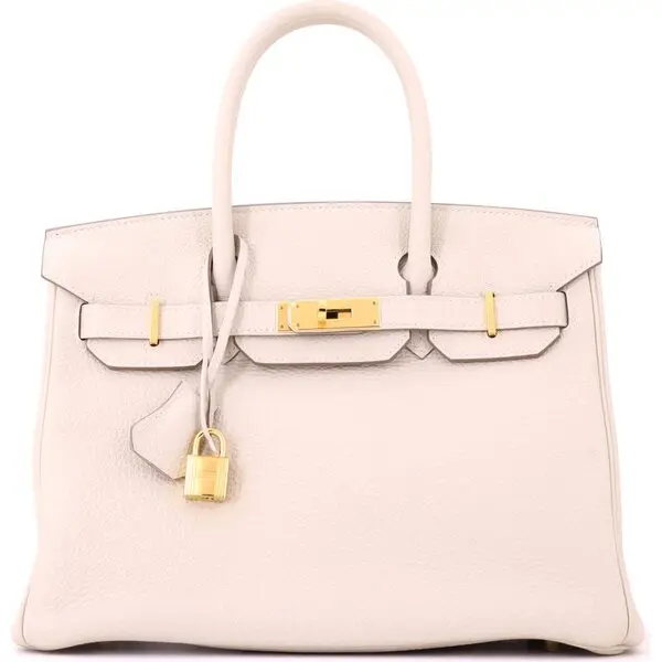 Hermès Birkin Handbag Light Togo With Gold Hardware 30 - Craie