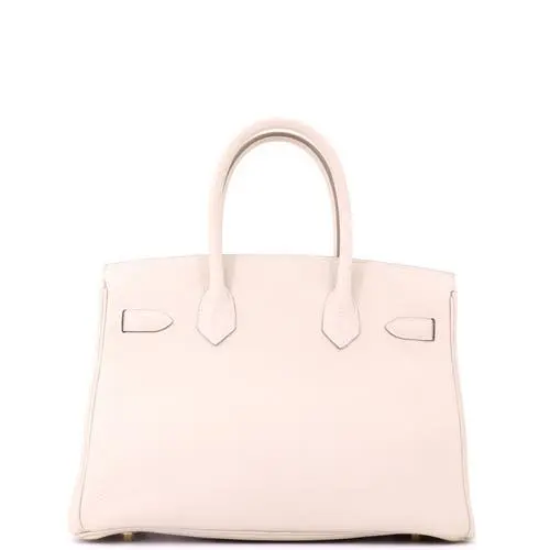 Hermès Birkin Handbag Light Togo With Gold Hardware 30 - Craie
