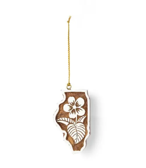 MATR BOOMIE Illinois State Blue Violet Ornament - Natural