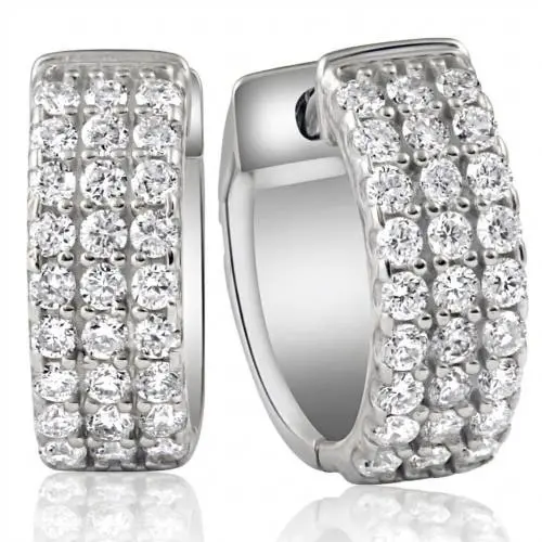 BLISS DIAMOND 1/2 Ct Lab Grown Diamond Hoop Earrings - Silver