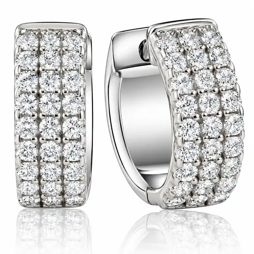 BLISS DIAMOND 1/2 Ct Lab Grown Diamond Hoop Earrings - Silver