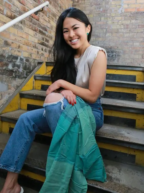 FAIR ANITA Woven Ocean Block Scarf