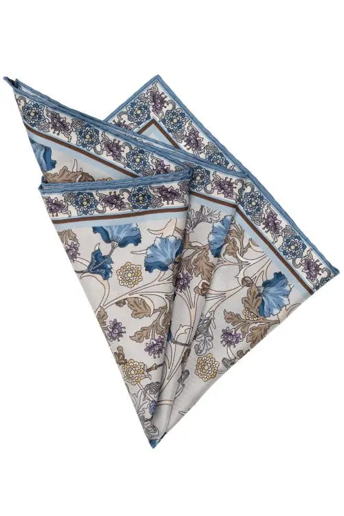 ELIZABETTA Ravellosilk Pocket Square For - Blue