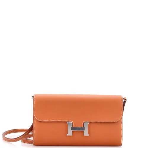 Hermès Constance To Go Wallet Evercolor - Metallic Gold