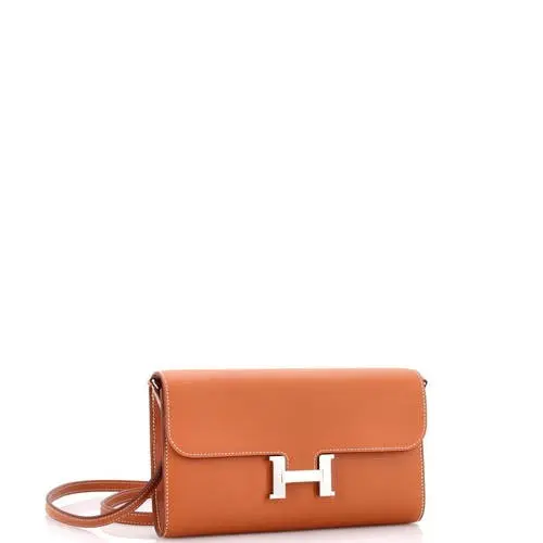 Hermès Constance To Go Wallet Evercolor - Metallic Gold