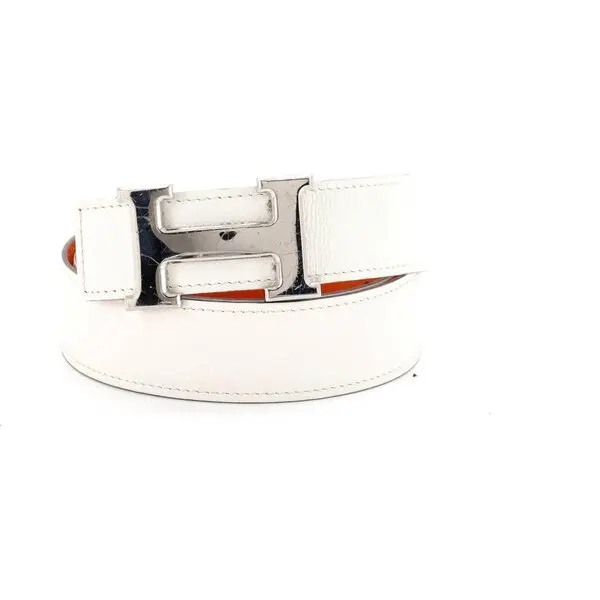 Hermès Constance Reversible Belt Leather Medium - White