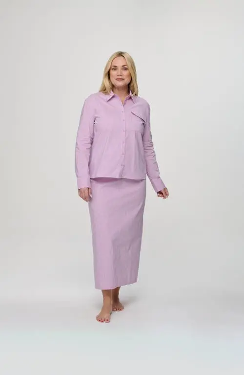 BY TESS COLLECTION Ellie Pinstriped Skirt - Pink