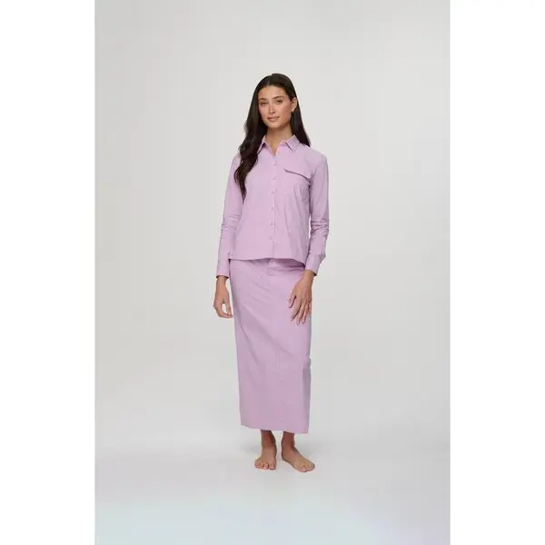 BY TESS COLLECTION Ellie Pinstriped Skirt - Pink