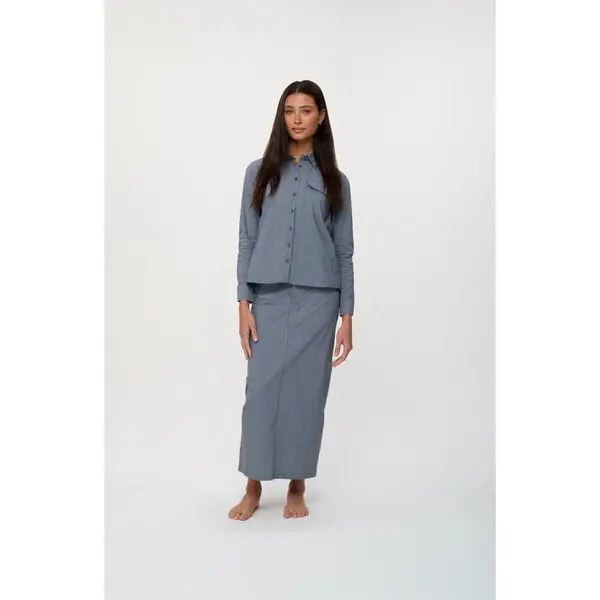 BY TESS COLLECTION Ellie Pinstriped Skirt - Slate