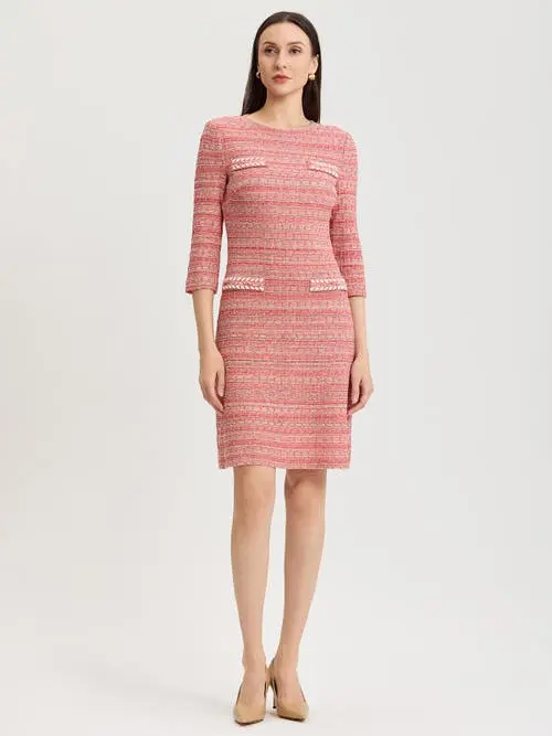 Misook Tweed Knit Sheath Dress