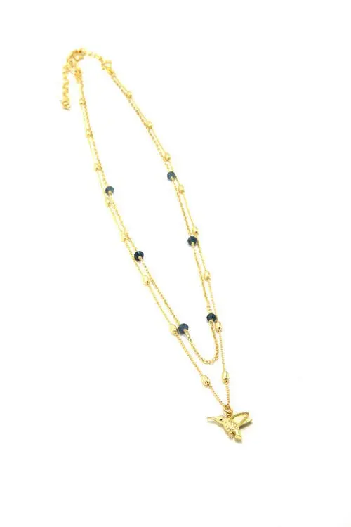 FAIR ANITA Hummingbird Lapis Convertible Necklace