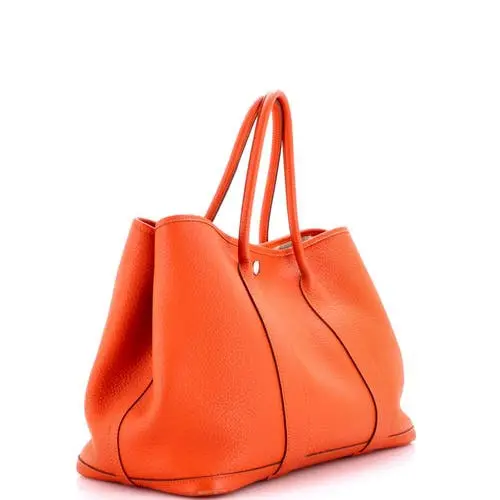 Hermès Garden Party Tote Leather With Printed Interior 36 - Orange