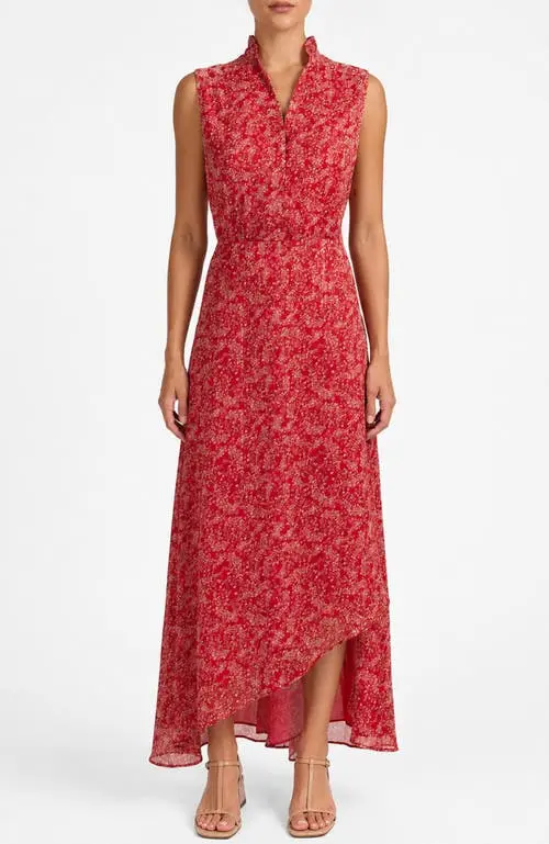 Santorelli Carson Sleeveless Printed Georgette Midi Dress