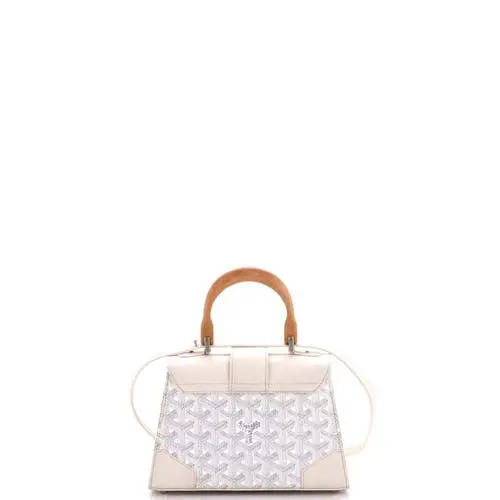 Goyard Structured Saigon Top Handle Bag Coated Canvas With Leather Mini