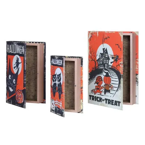 MR. HALLOWEEN Set Of 3 Retro Nested Storage Books