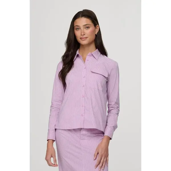 BY TESS COLLECTION Ellie Pinstripe Blouse - Pink