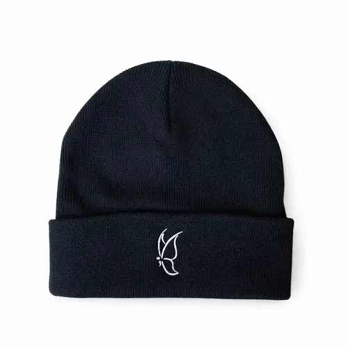 CONSCIOUS INK Semicolon Butterfly Manifest Beanie - Black