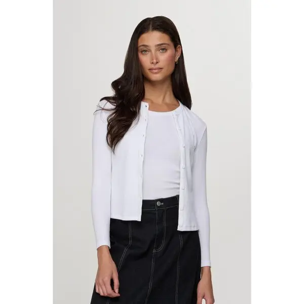 BY TESS COLLECTION Ribbed Tank Twinset - White