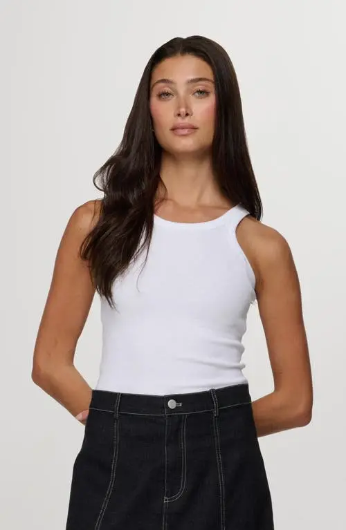 BY TESS COLLECTION Ribbed Tank Twinset - White