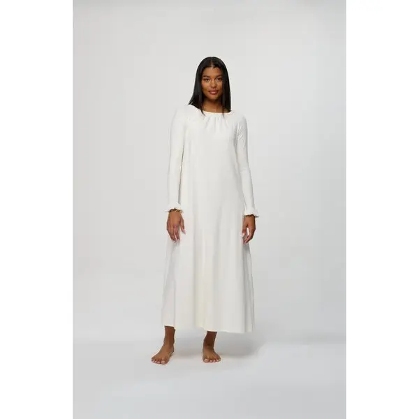 BY TESS COLLECTION Ana Ribbed Midi Dress - White