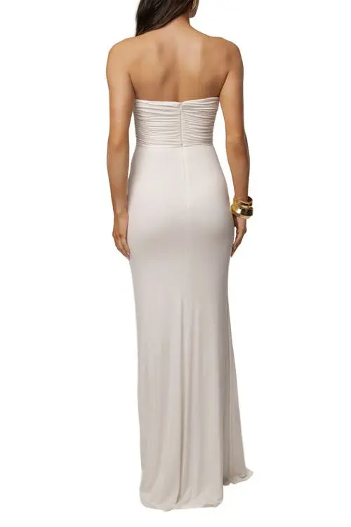 JLUXLABEL Athena Cutout Strapless Maxi Gown - Ivory