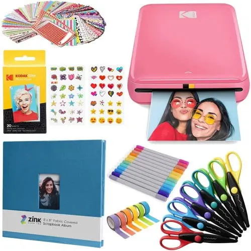 KODAK Step Portable Photo Printer And Scrapbook Kit - Pink