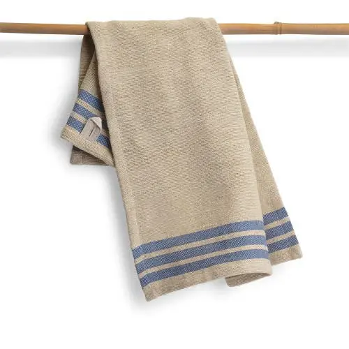 SUSTAINABLE THREADS Handwoven Kora Cotton Kitchen Towels - Blue