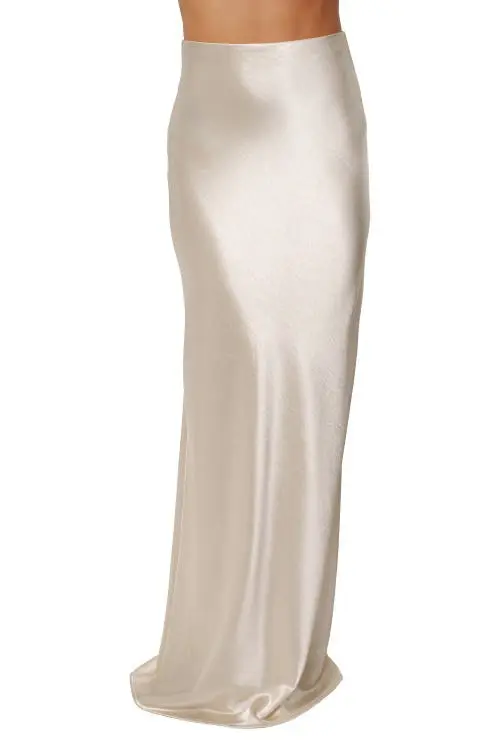 JLUXLABEL Tradition Satin Maxi Skirt - Champagne