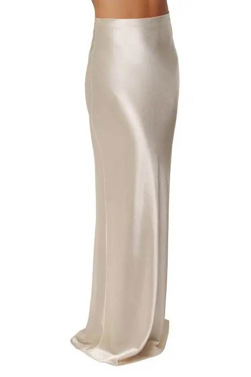 JLUXLABEL Tradition Satin Maxi Skirt - Champagne