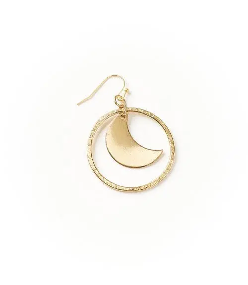 MATR BOOMIE Diya Crescent Moon Hoop Dangle Earrings
