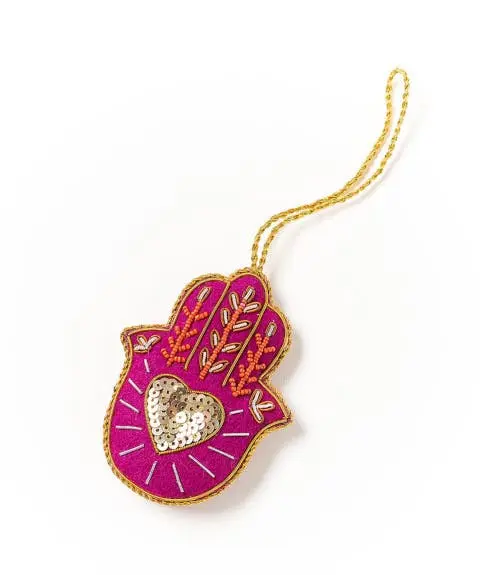 MATR BOOMIE Larissa Plush Hamsa Felt Ornamenthandmade - Red
