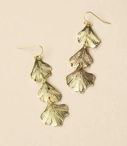 MATR BOOMIE Sayuri Ginkgo Leaf Triple Drop Earrings