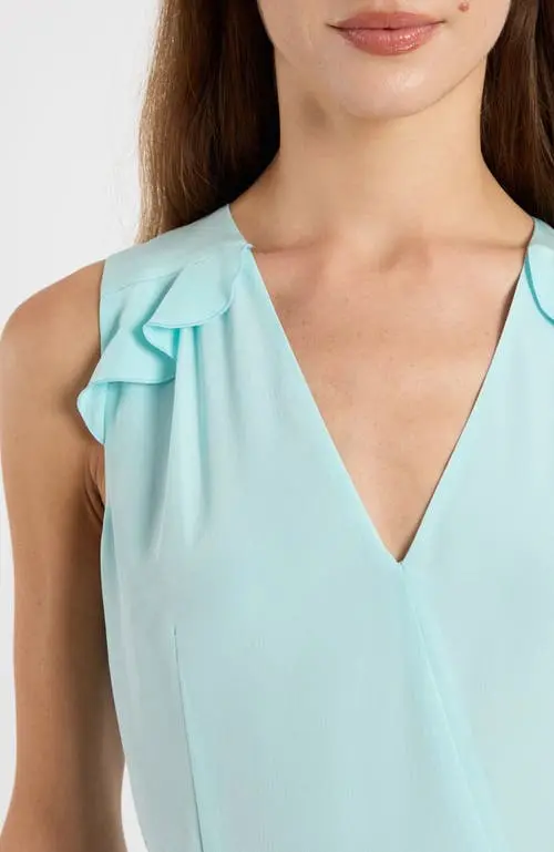 Santorelli Cona Silk Midi Dress With Ruffle Panel