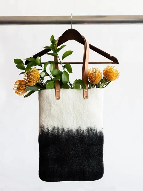 KANJU INTERIORS Eclipse Hand-felted Wool Tote