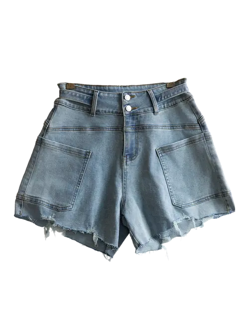 NANI Denim High-rise Relaxed Fit Shorts With Adjustable Waist