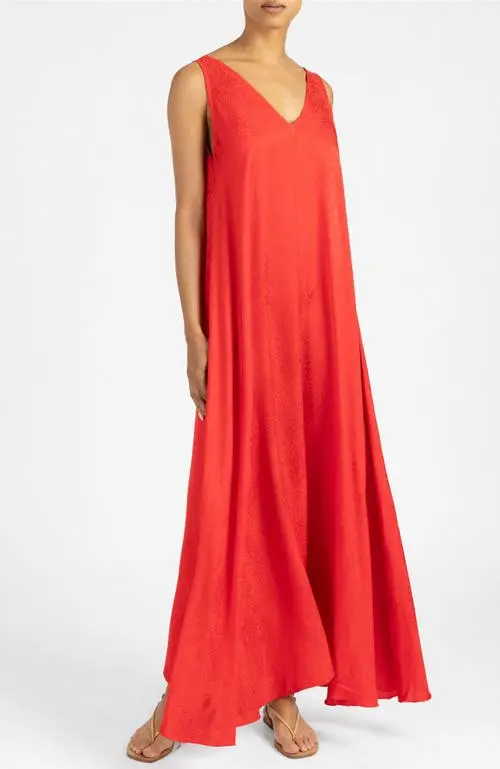 Santorelli Lucinda Relaxed Maxi Dress In Fluid Satin