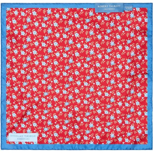 Robert Talbott York Flower Multi Pocket Square - Red