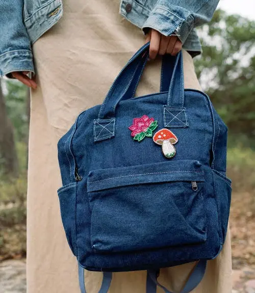 MATR BOOMIE Beaded Mushroom Brooch Pin
