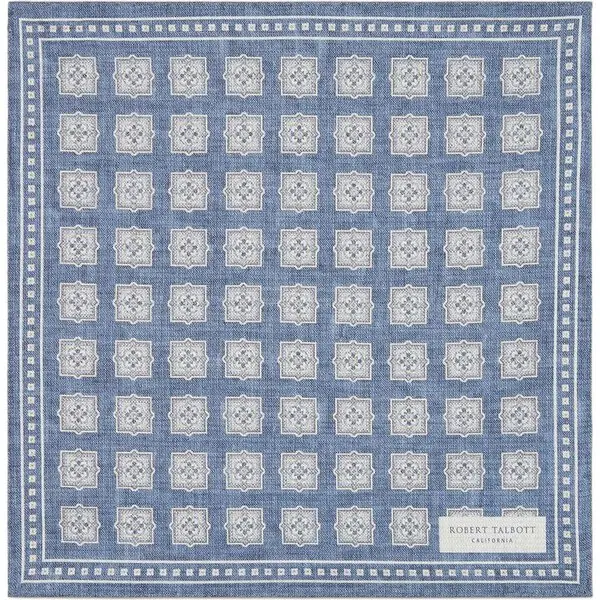 Robert Talbott Colton Reversible Neat/pocket Square - Blue